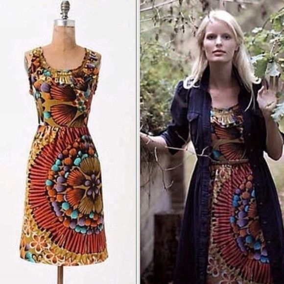 Anthropologie | Dresses | Anthropologie Edme Esyllte Lappula Silk Dress ...